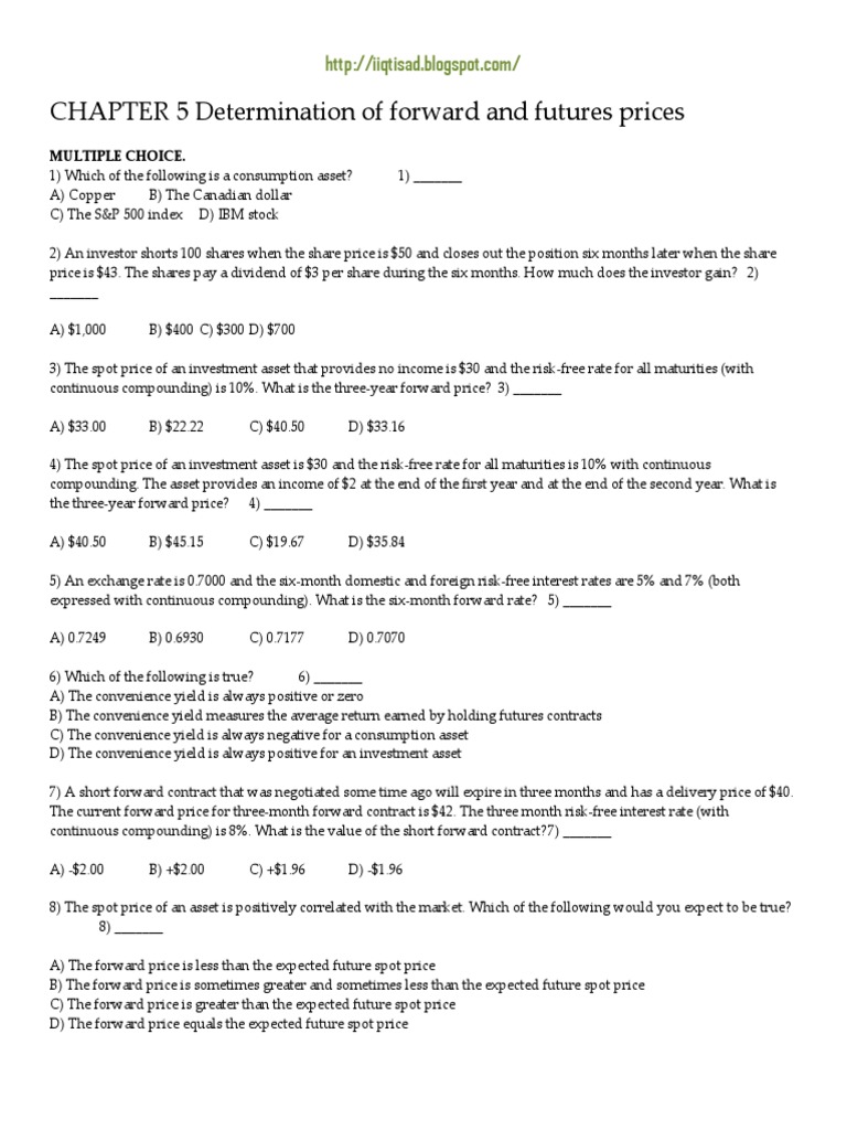 Forward and Futures Price Analysis | PDF | Option (Finance) | Futures ...