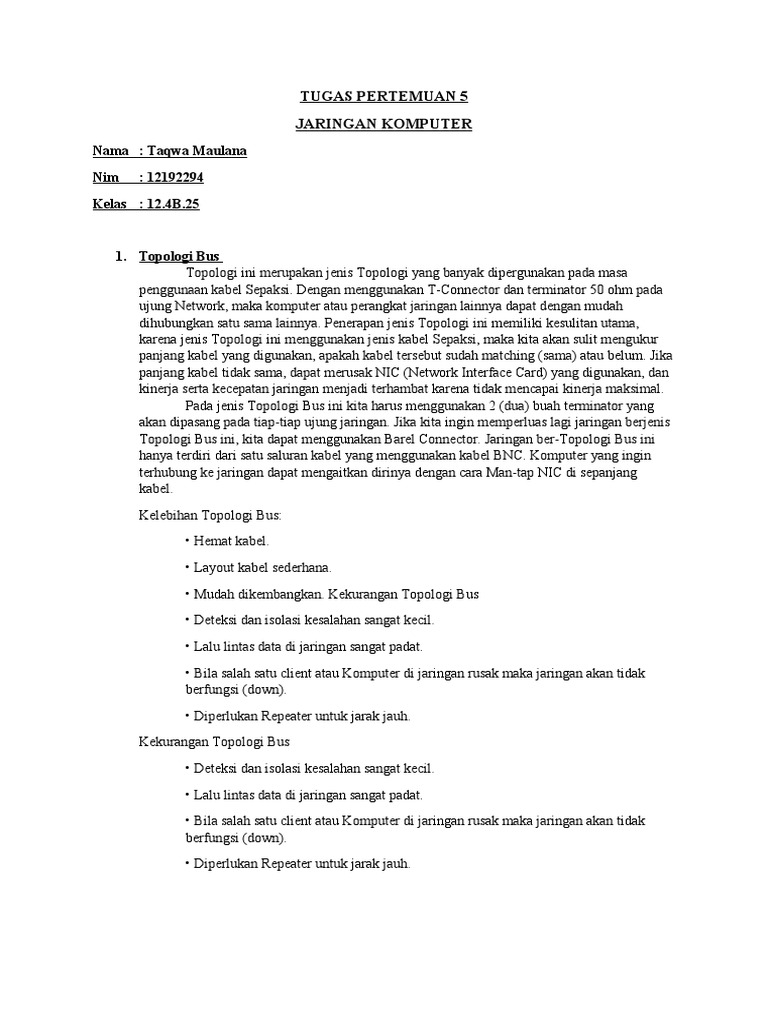 Tugas Pertemuan 5-Jarkom-Taqwamaulana | PDF