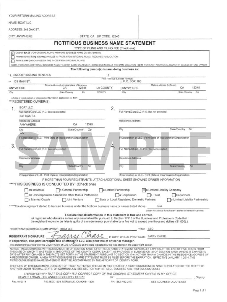 Limited - Liability - Company - FBN Sample | PDF