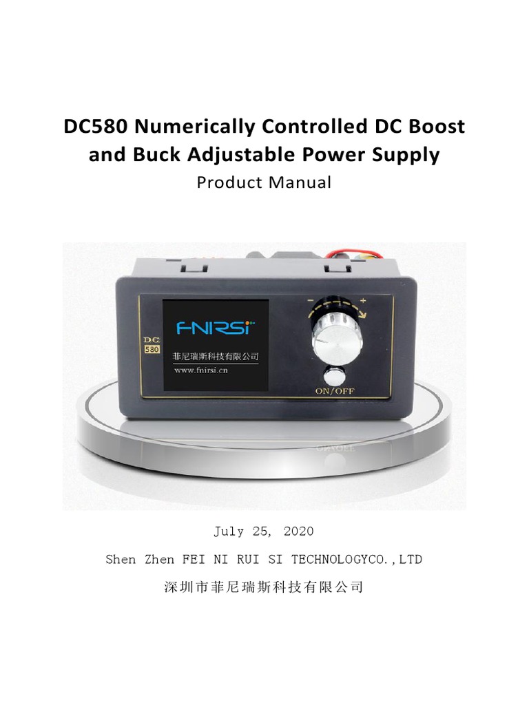 FNIRSI-DC580 Product Manual v1.1 | PDF | Power Supply | Parameter (Computer Programming)