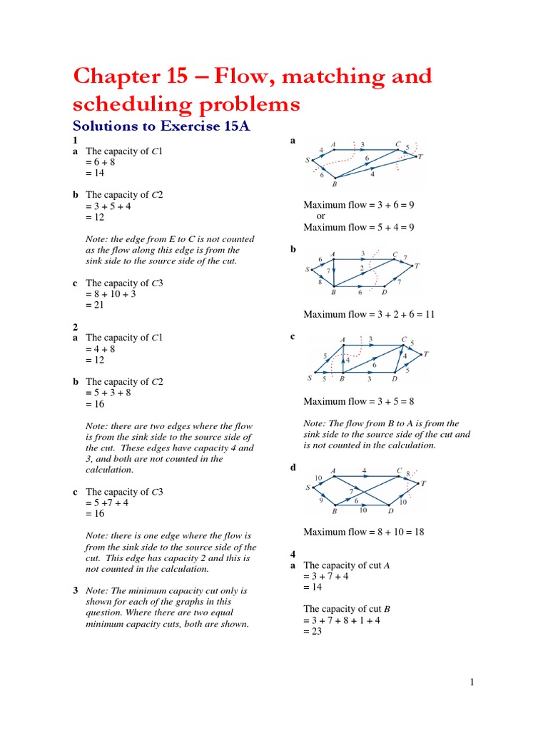 Chapter 15 - Flow, Matching and Scheduling Problems: Solutions To ...