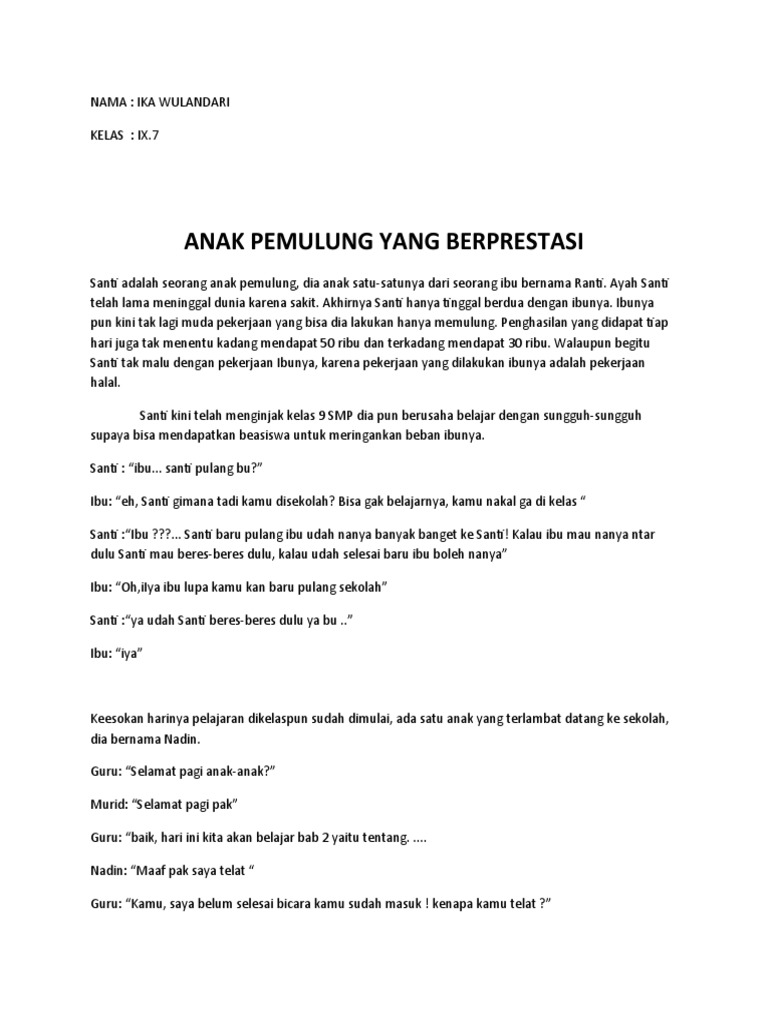 Cerpen Naskah Cerita Inspiratif | PDF