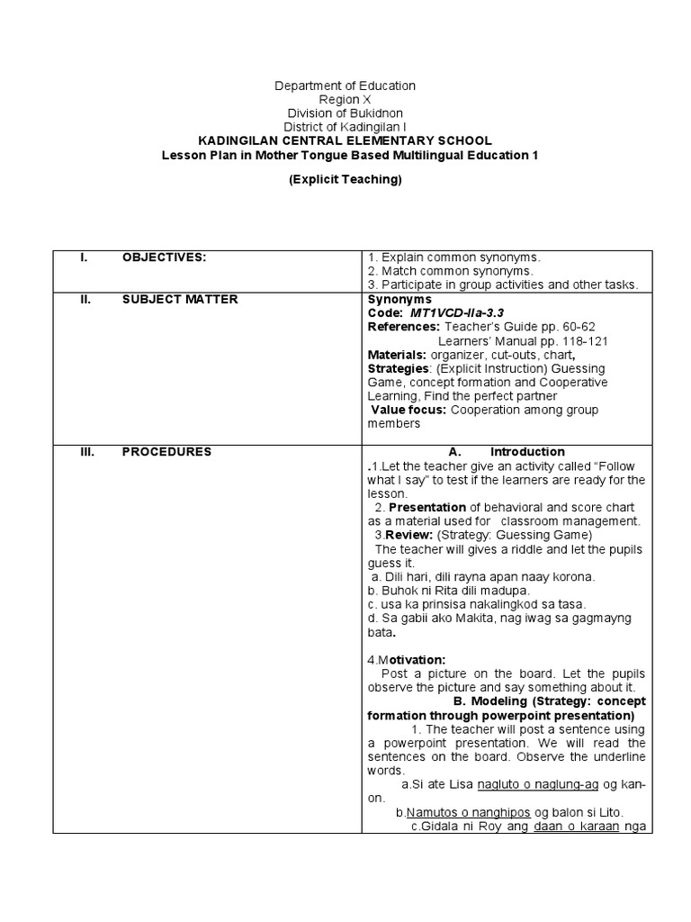 Lesson Plan | PDF | Lesson Plan | Education Theory