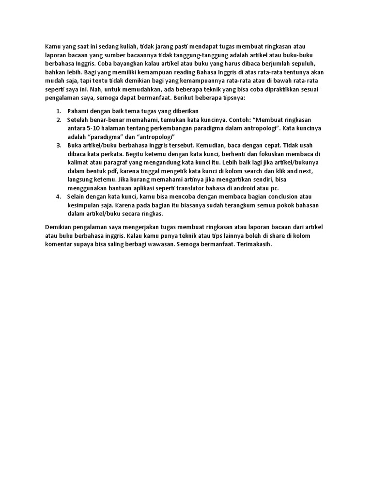 Tips Baca Buku English Cepat | PDF