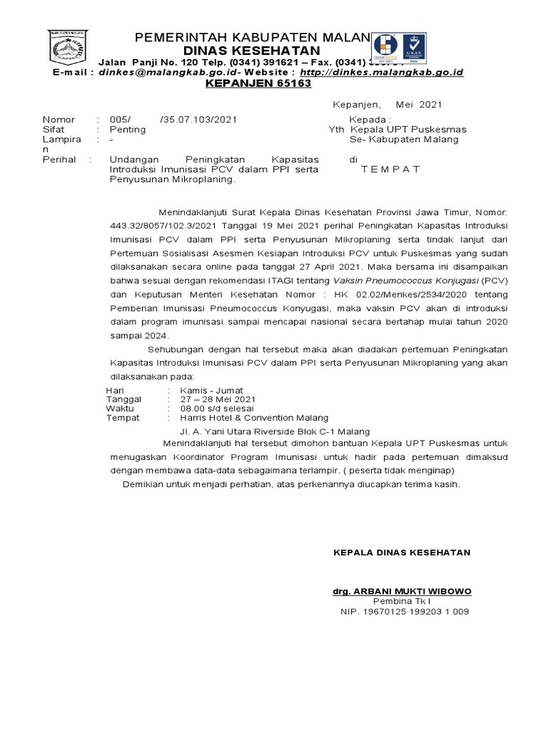 Surat Pertemuan (PCV Dan KIPI) ... | PDF