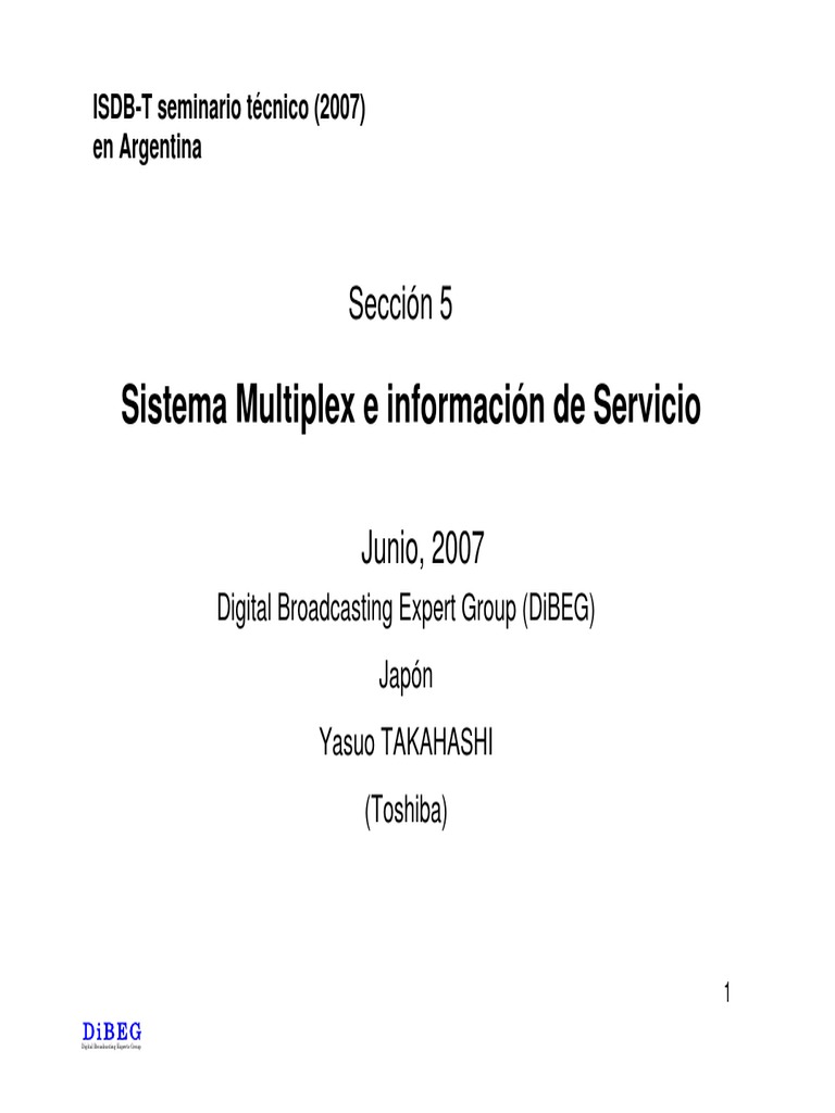 Sistema Multiplex ISDB-T: Cobertura y Control | PDF | Televisión ...