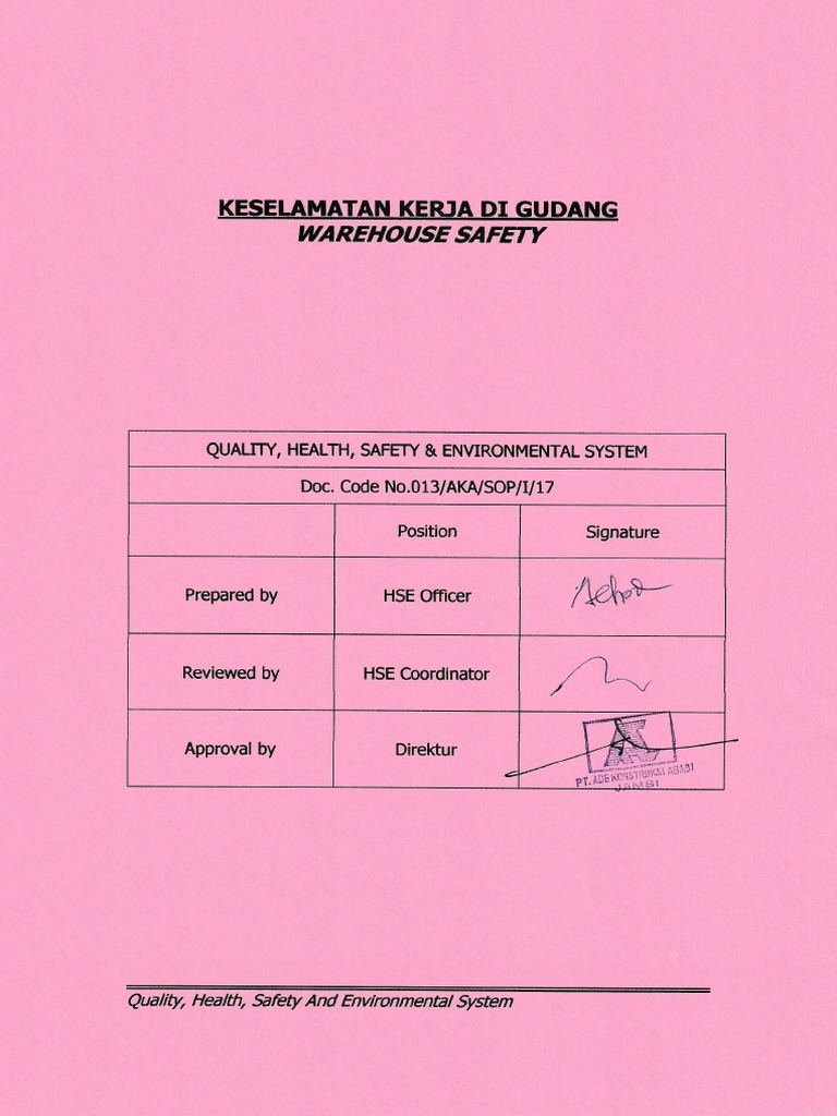 Keselamatan Kerja Di Gudang | PDF