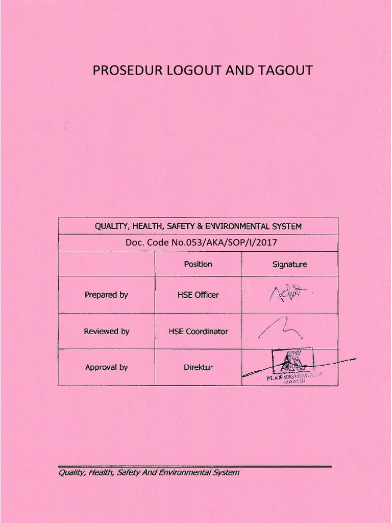 Procedure Lock Out Tag Out | PDF