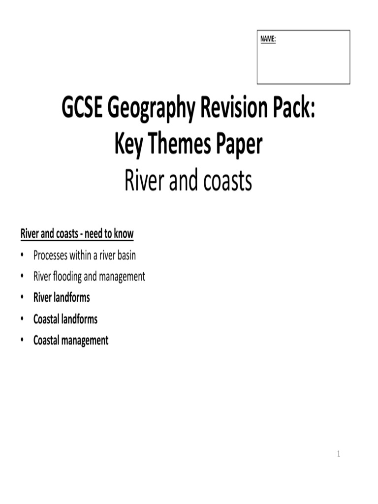 Theme 1 - Rivers and Coasts Revision Notes | PDF | Erosion | Flood