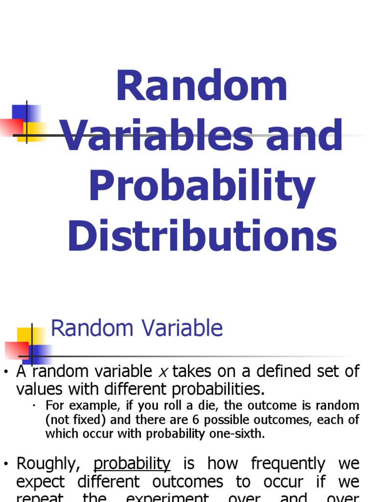 Random Variables and Probability Distributions | PDF | Random Variable | Probability Distribution