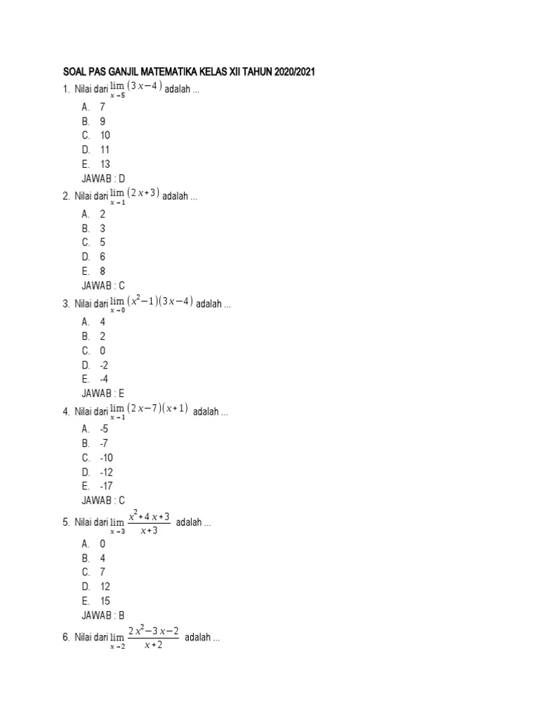Soal Pas Ganjil Xii | PDF | Metode & Bahan Ajar