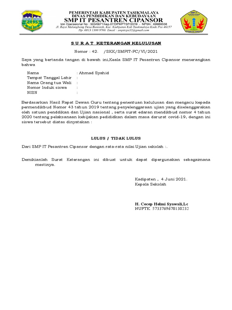 Surat Kelulusan | PDF