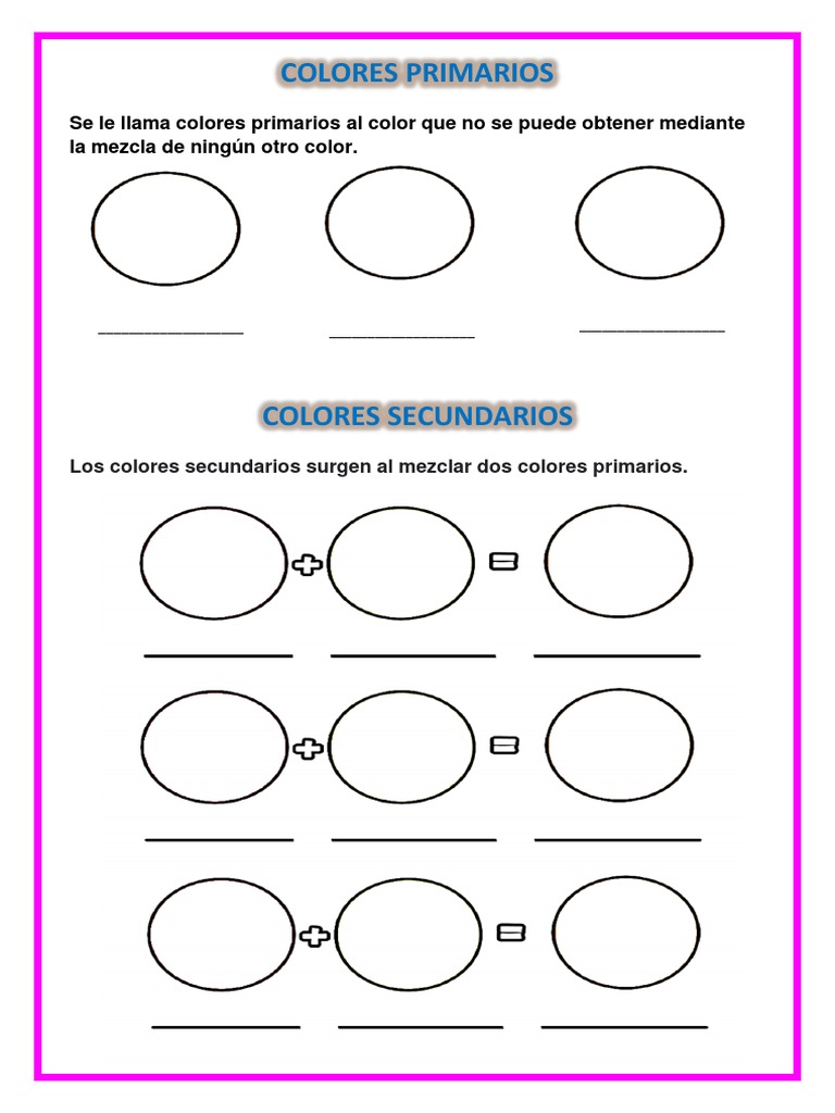 Dibujo Para Colorear Con Los Colores Primarios Secundarios Y Terciarios