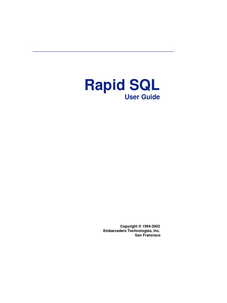Rapid SQL User's Guide - Embarcadero | PDF | Database Index | Oracle ...