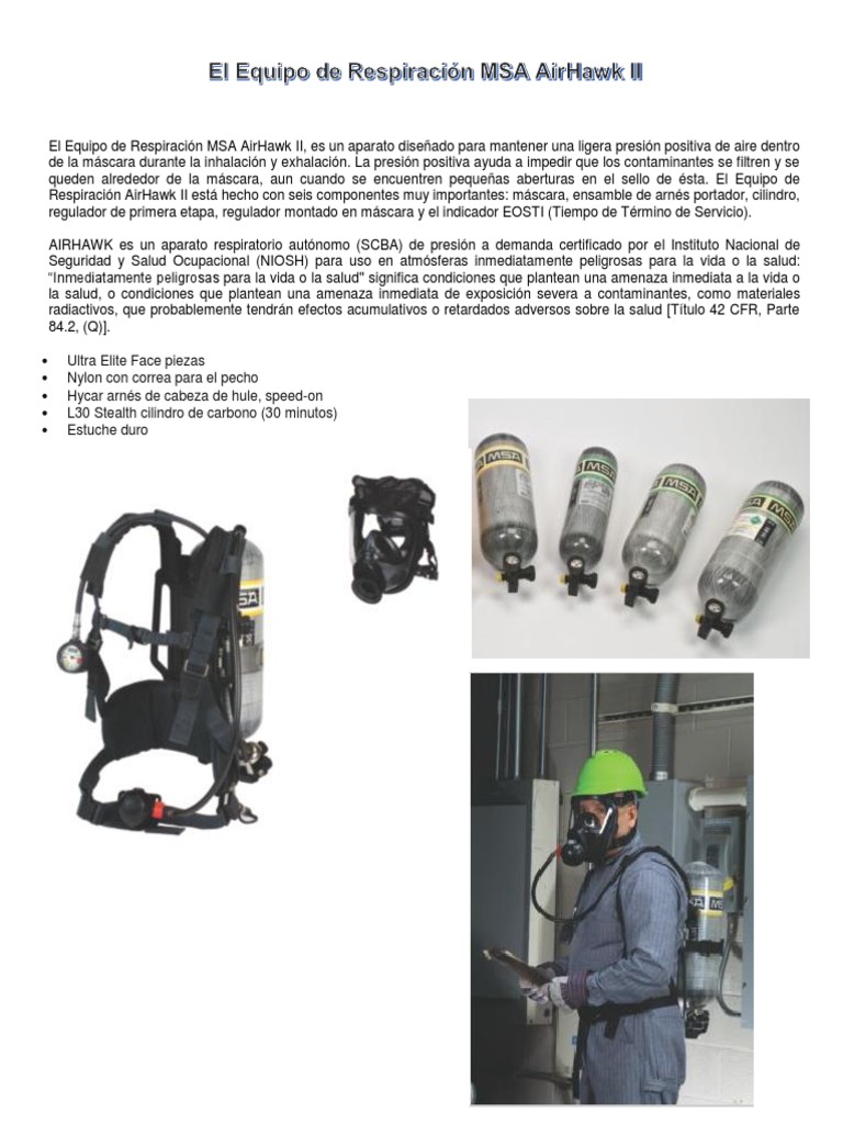 Equipo Respiración MSA AirHawk II SCBA | PDF | Tecnología