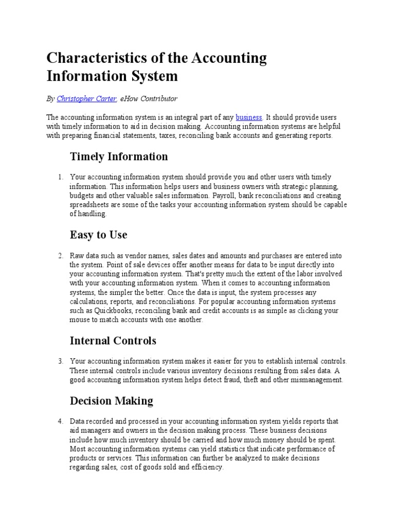 Key Traits of Accounting Systems | PDF | Accounting | Financial Statement