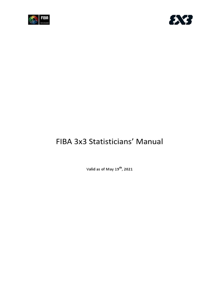 FIBA 3x3 Statisticians' Guidelines | PDF | Rules | Games Of Physical Skill