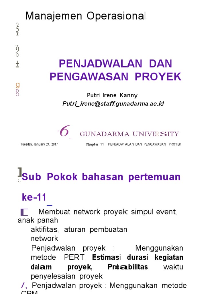 Manajemen Operasional Penjadwalan Dan Pengawasan Proyek | PDF