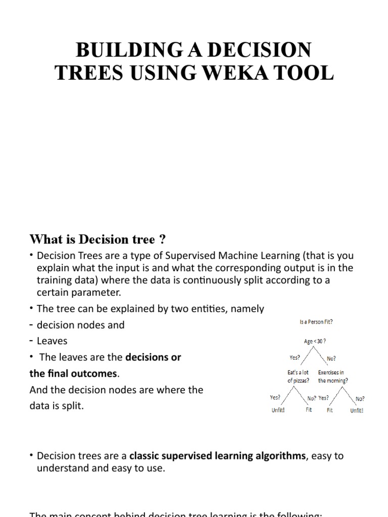 Building A Decision Trees Using WEKA TOOL | PDF