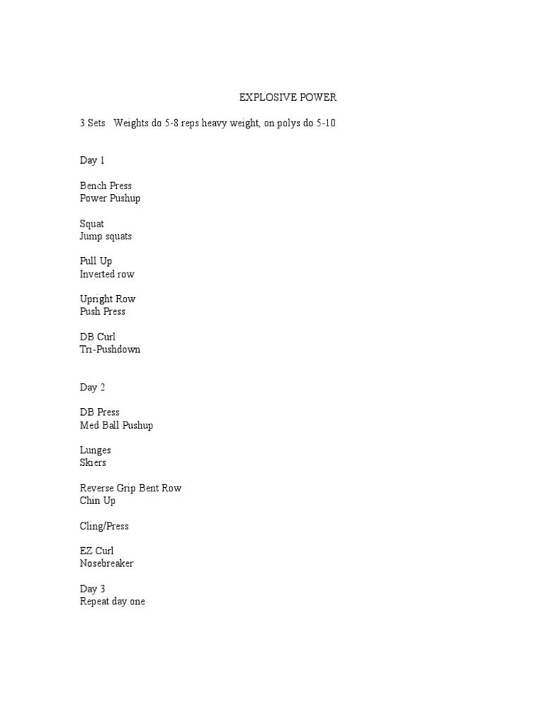 Explosive Power | PDF