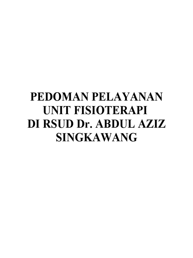 Pedoman Pel Fisioterapi Rsud Abdul Aziz NEW | PDF