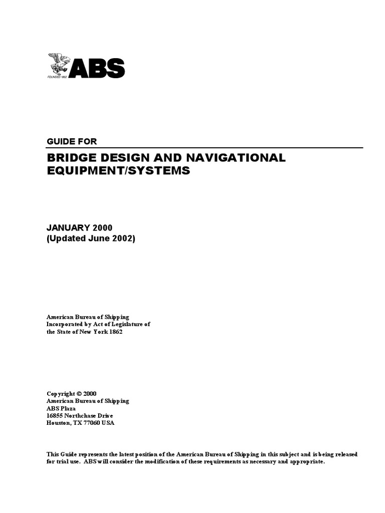 Bridge Design and Navigational Equipment/Systems: Guide For | PDF ...