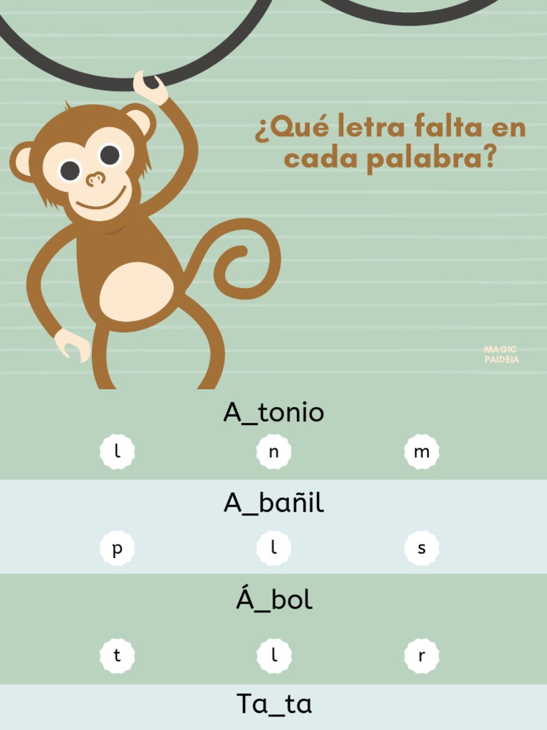 Conciencia Silábica - Omisión Sílabas Inversas | PDF