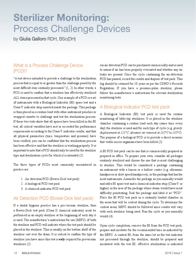 Process Challenge Devices: Sterilizer Monitoring | PDF | Sterilization ...