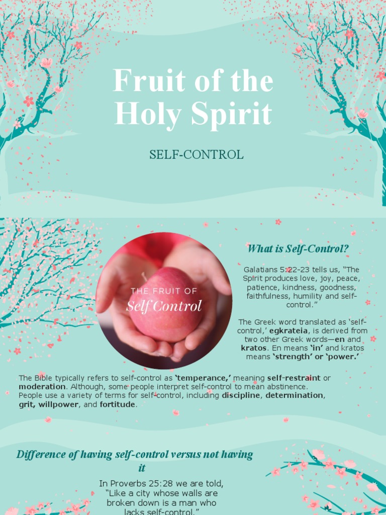 Fruit of The Holy Spirit - Self Control | PDF | Fruit Of The Holy ...