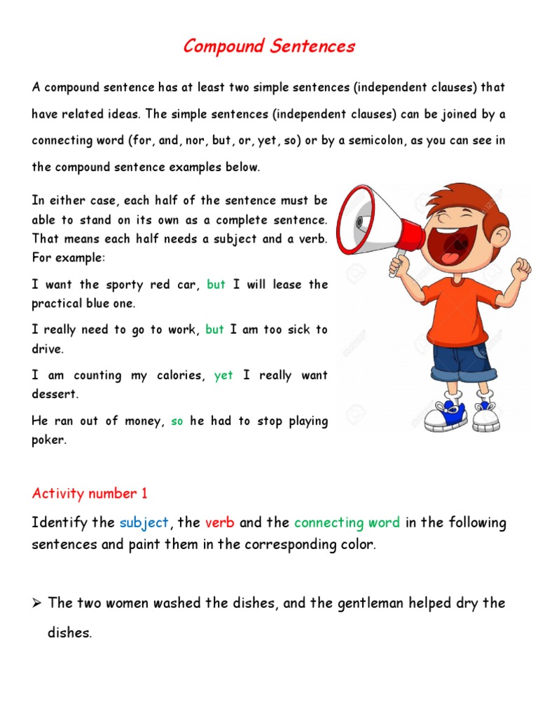 Compound Sentences | PDF | Sentence (Linguistics) | Grammar
