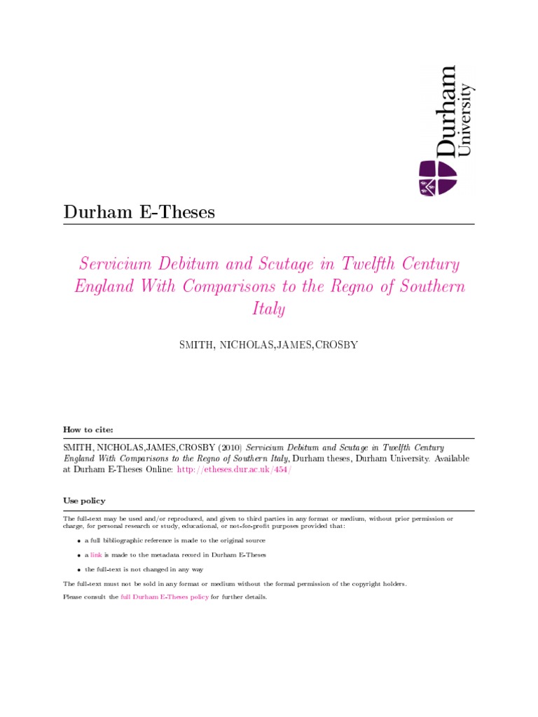 Servicium Debitum and Scutage in Norman Lands | PDF | Norman Conquest ...