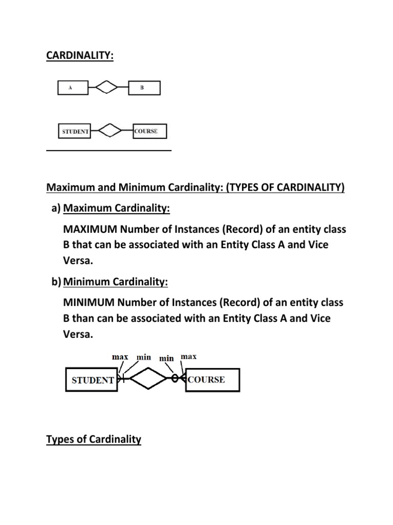 Cardinalities in DB | PDF