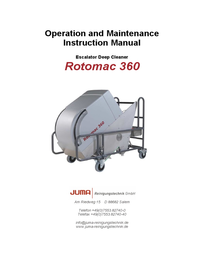 Manual Rotomac 360 Englisch | PDF | Escalator | Axle