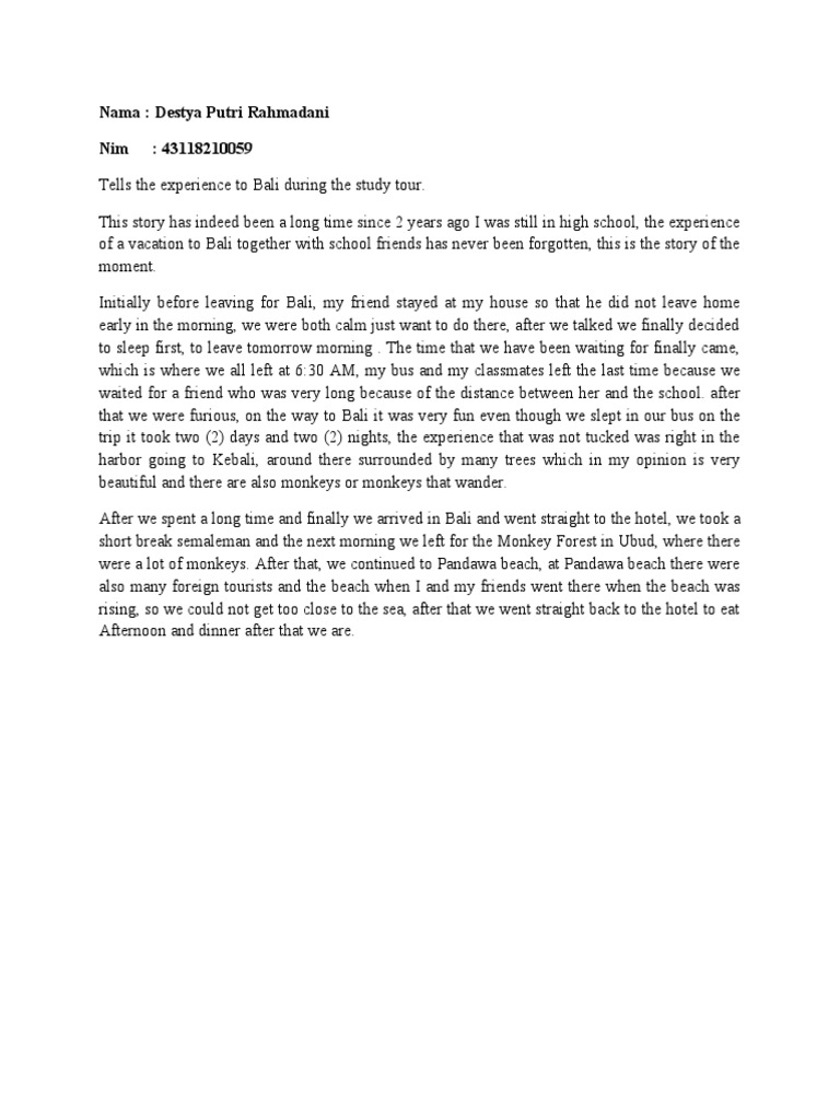 DESTYA PUTRI RAHMADANI (43118210059) Engglis 2 | PDF