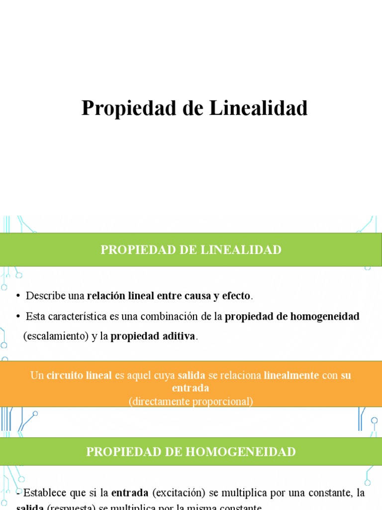 2 Propiedad de Linealidad | PDF | Linealidad | Resistencia Eléctrica y ...