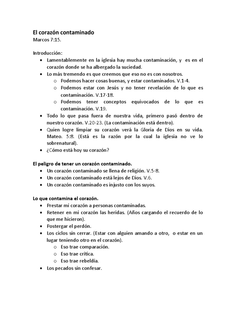 El Corazón Contaminado | PDF