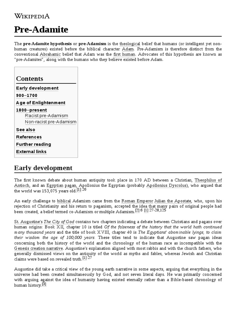R - Pre-Adamite | PDF | Religion And Belief | Bible