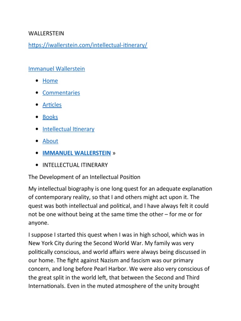 Immanuel Wallerstein | PDF | World Systems Theory | Epistemology