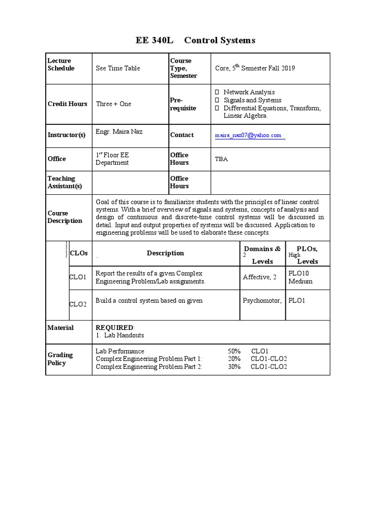 Control System (Lab) | PDF | Control Theory | Computer Science
