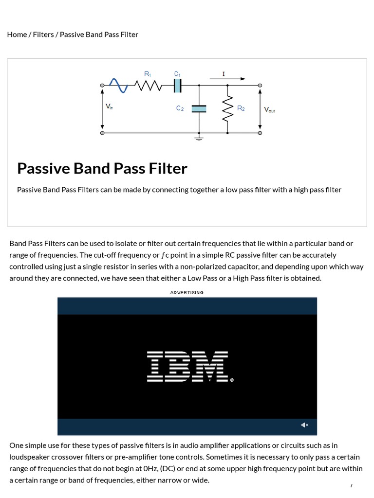 Band Pass Filter - Passive RC Filter Tutorial | PDF | Low Pass Filter ...