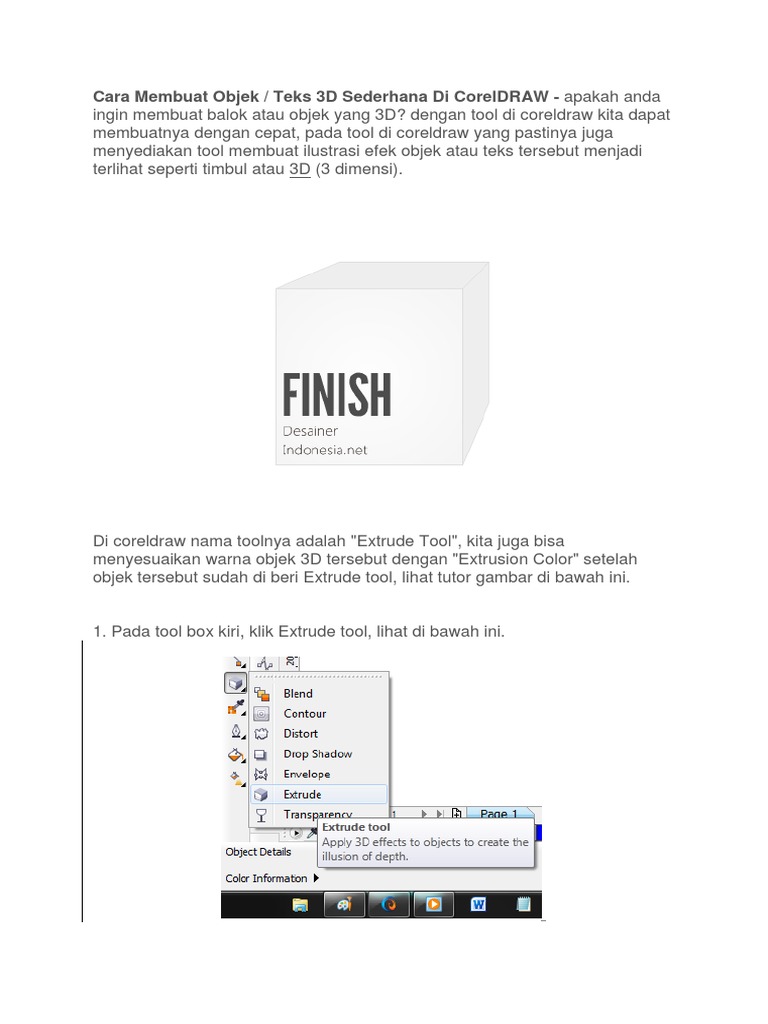 Cara Membuat Objek 3D Sederhana - Desainer Indonesia | PDF