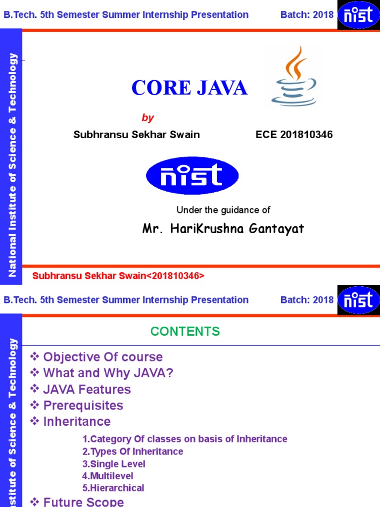 Core JAVA Course - PRESENTATION | Download Free PDF | Inheritance ...