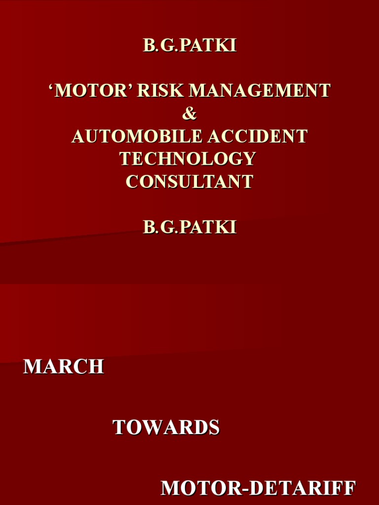 Motor Detariff: Risk Management Insights | PDF | Insurance | Pricing