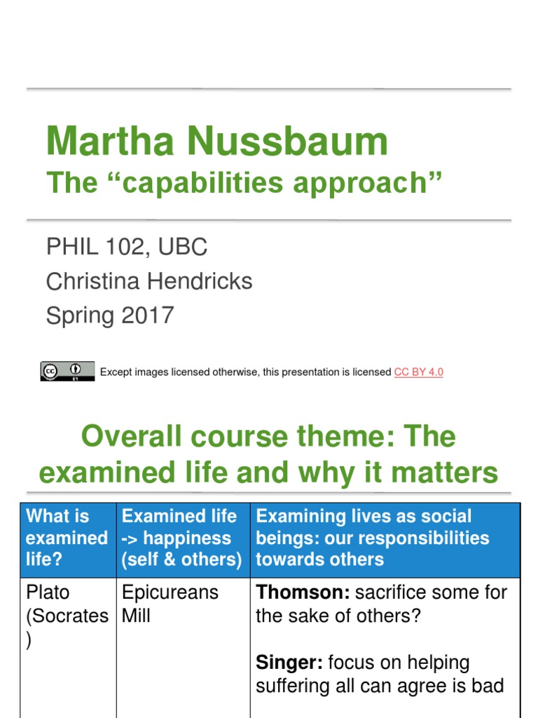 Nussbaum's Capabilities Approach Explained | PDF | Philosophical ...