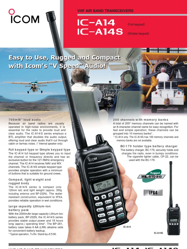 IC-A14 A14s PORTATIL | PDF | Battery Charger | Very High Frequency