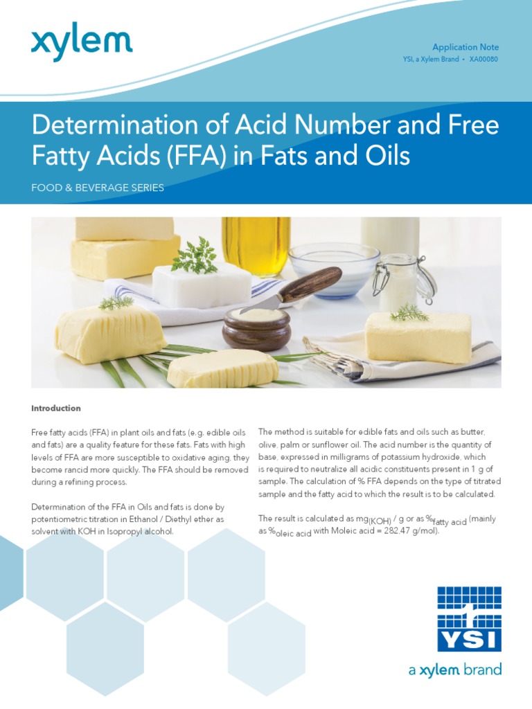 Determination of Acid Number and Free Fatty Acids (FFA) in Fats and ...
