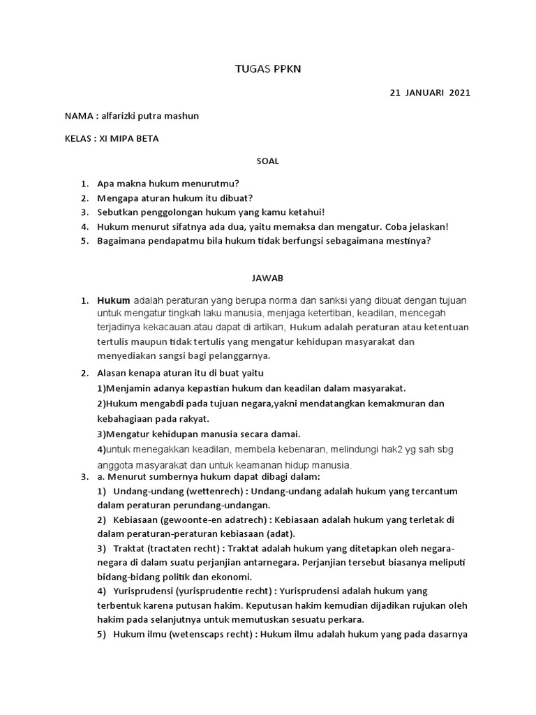 Alfarizki Putra Mahun Kelas XI Mipa B | PDF