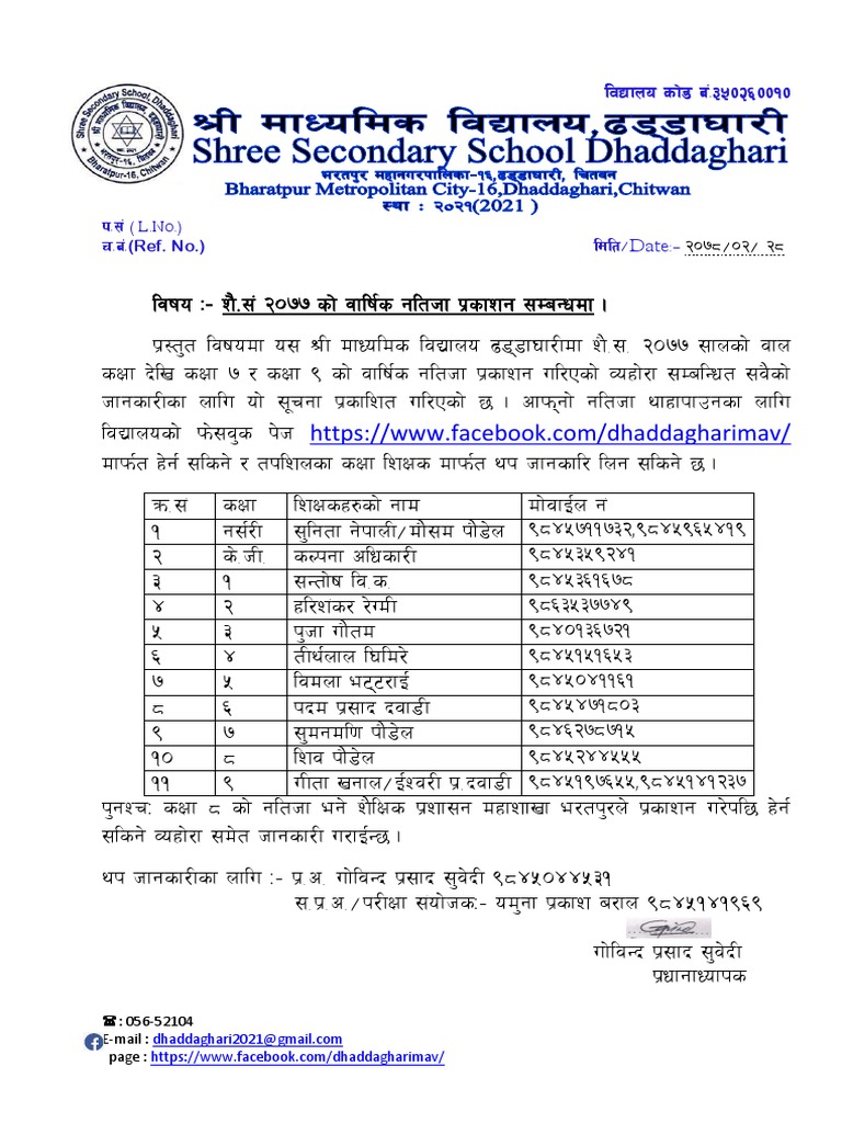 Result Notice | PDF