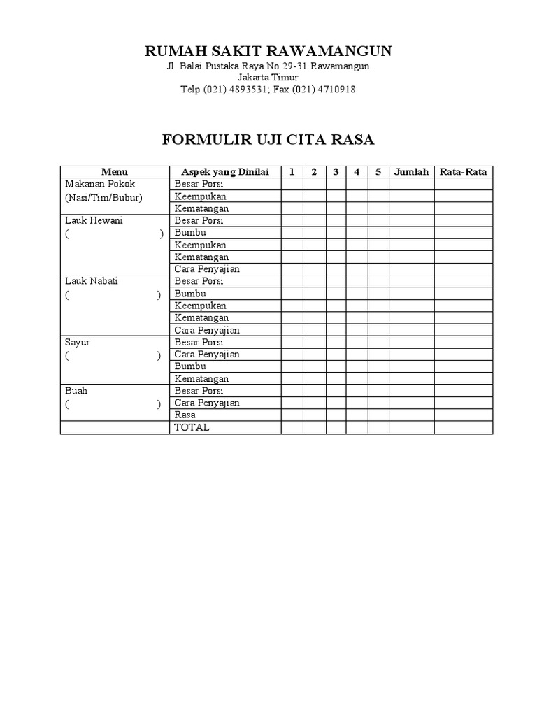 3 Form Uji Cita Rasa | PDF | Memasak, Makanan, & Anggur