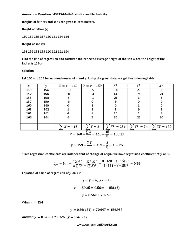 Answer On Question #43725-Math-Statistics and Probability | PDF ...